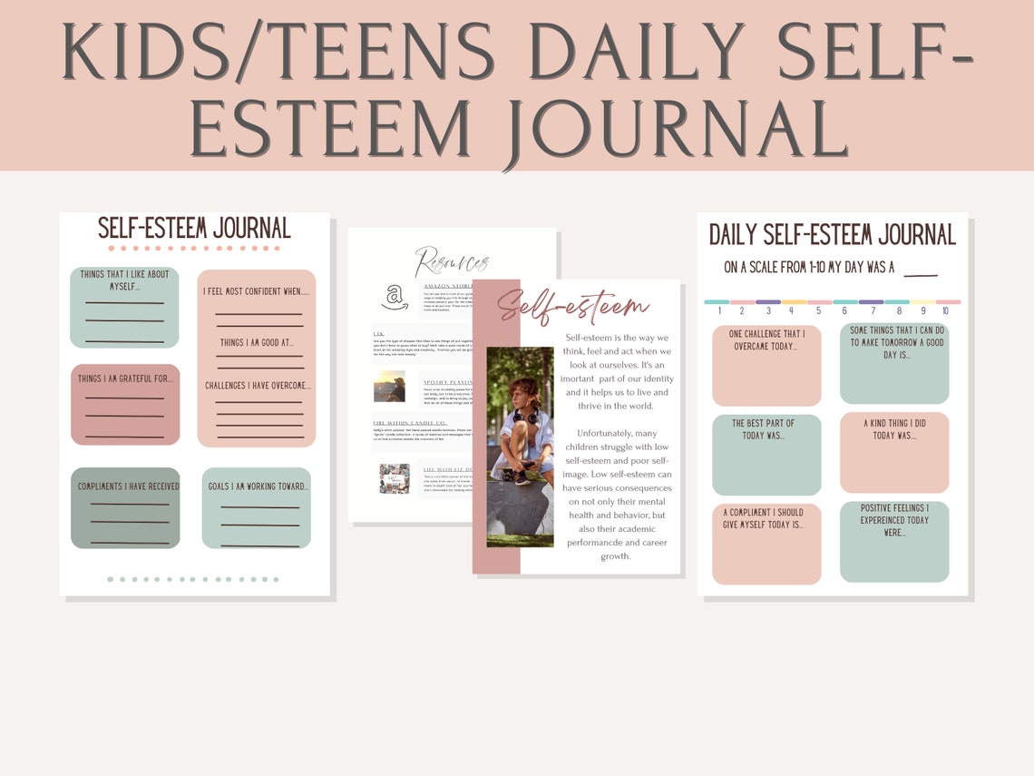 Kid Self Esteem Worksheet Teens Emotional Therapy Tool Counselor ...