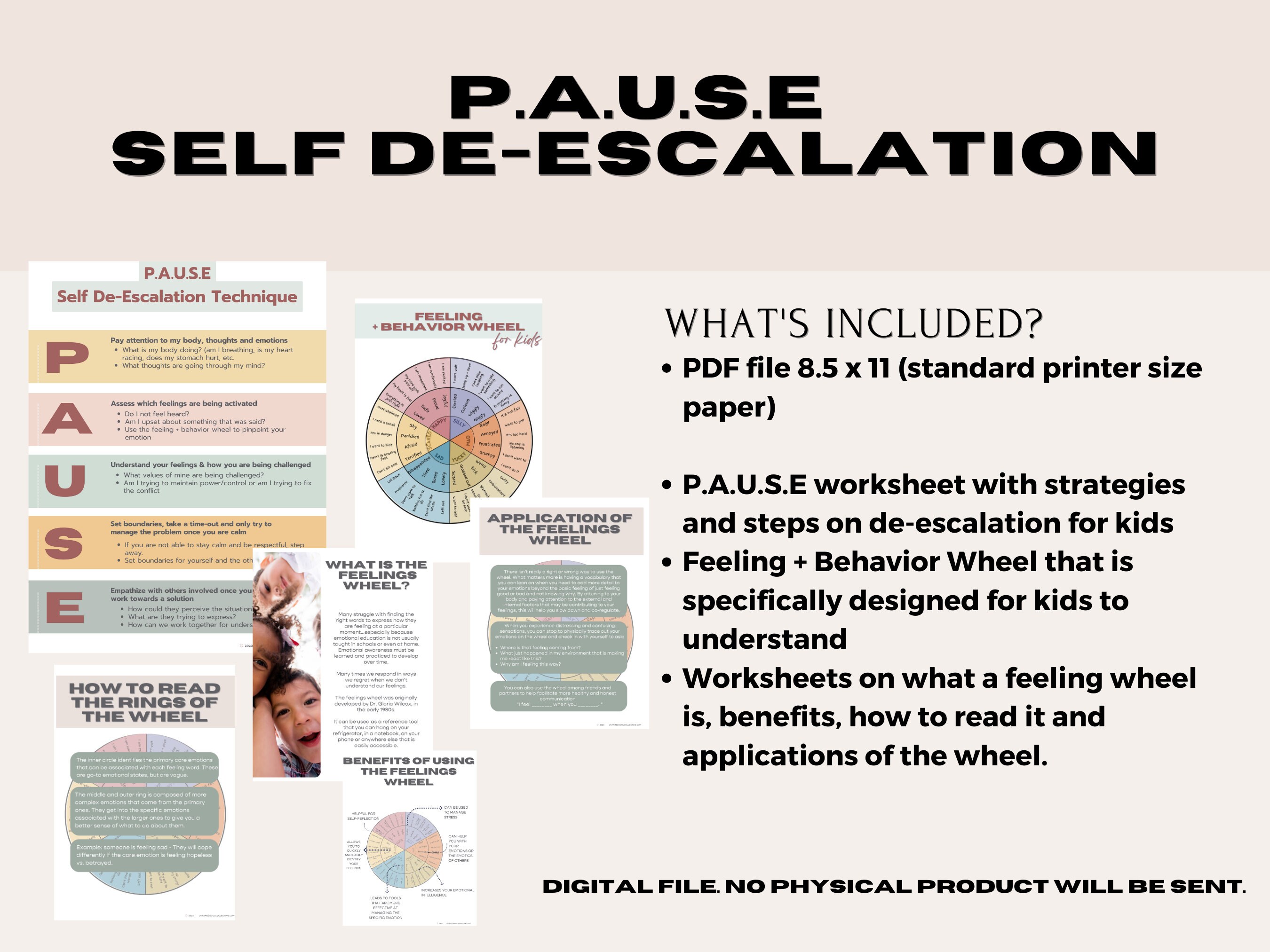 Child Anxiety Calm Down Worksheet Emotion Management Self Regulation ...