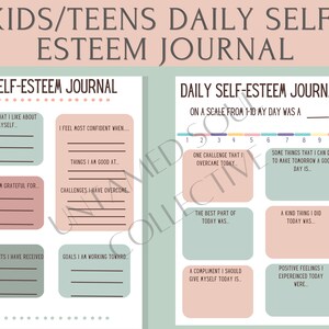 Kid Self Esteem Worksheet Teens Emotional Therapy Tool Counselor ...