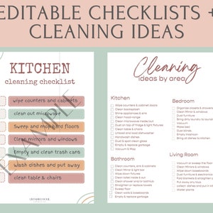 Kid Chore List Cleaning Checklist for Kids Printable Zone Cleaning ...