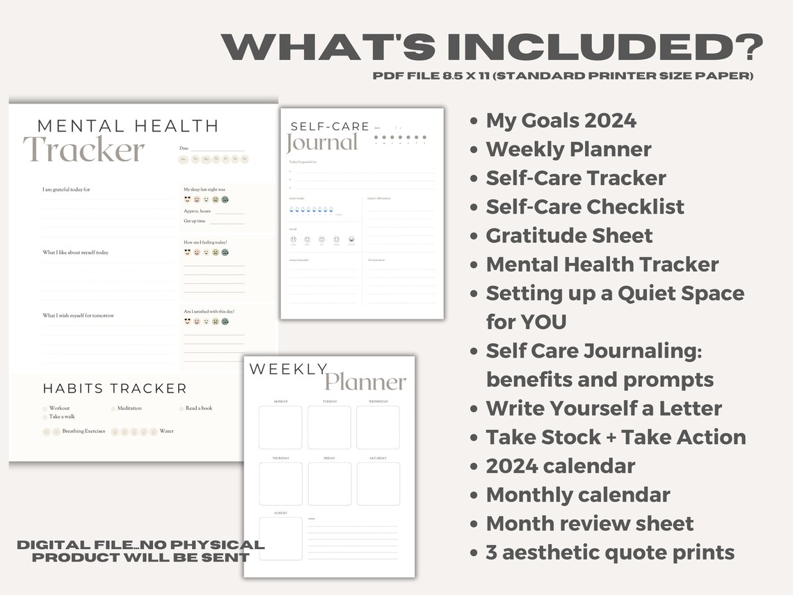 Mindfulness Calendar Printable 2024 Digital Calendar Somatic Healing ...