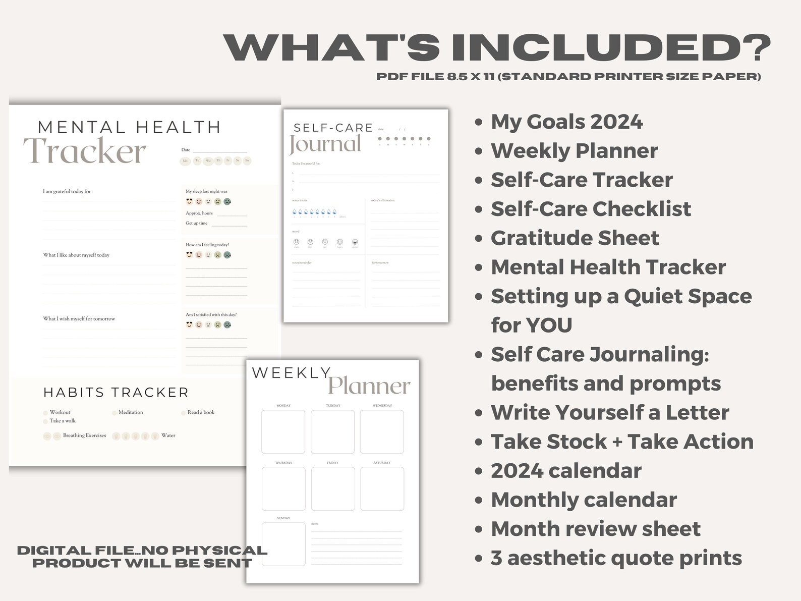 Mindfulness Calendar Printable 2024 Digital Calendar Somatic Healing ...