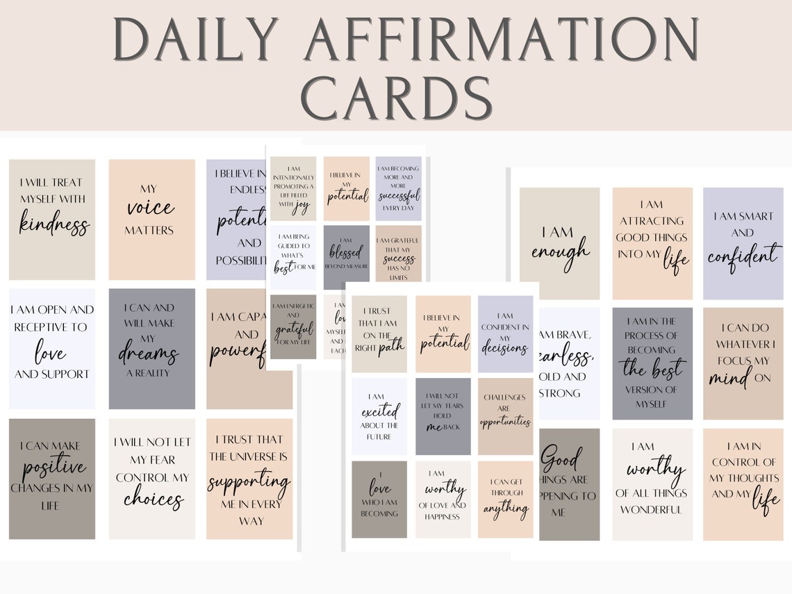 Affirmation Positive Cards Printable Kindness Cards Words of ...