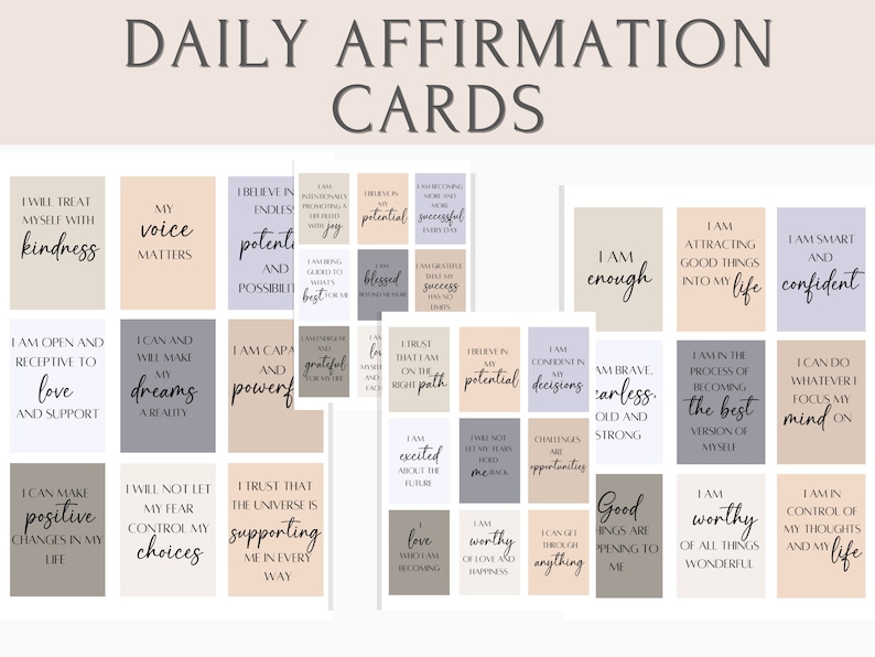 Affirmation Positive Cards Printable Kindness Cards Words of ...