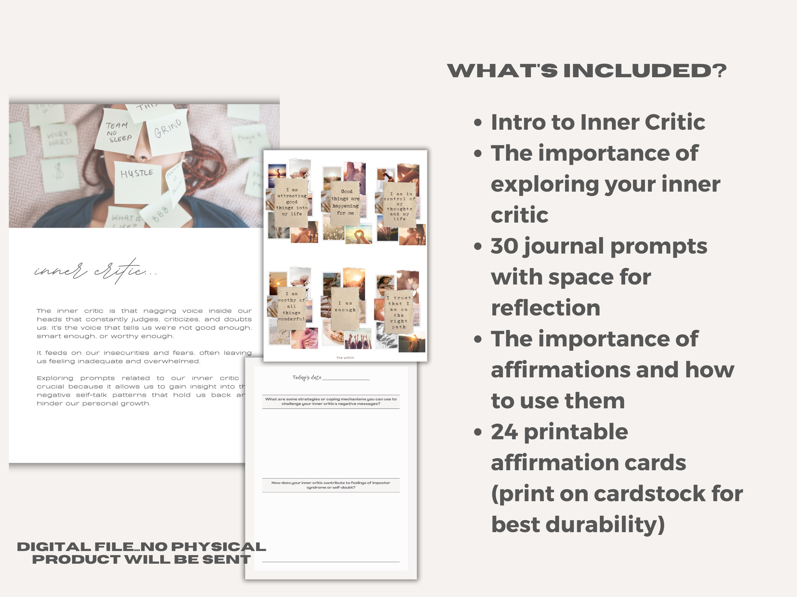 Inner Critic Worksheet Inner Critic Journal Overcoming Self Sabotage ...