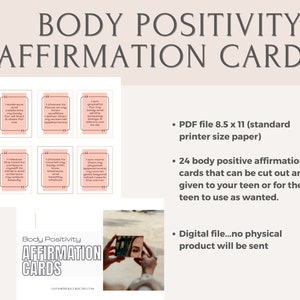 Affirmation Card for Teens Self Love Card for Teens Body Positivity ...