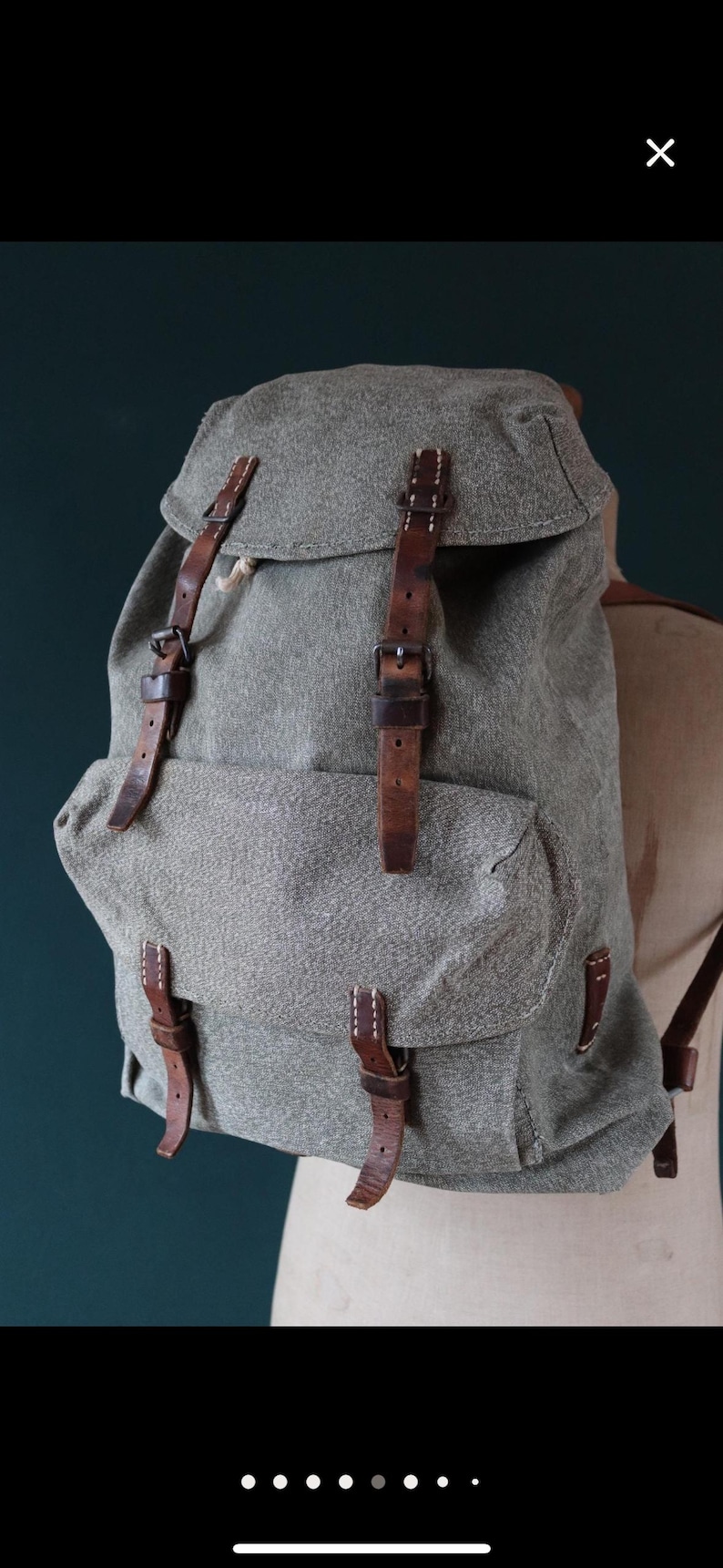 Vintage 1950s 50s Swiss Army Military Salt Pepper Rucksack Backpack ...