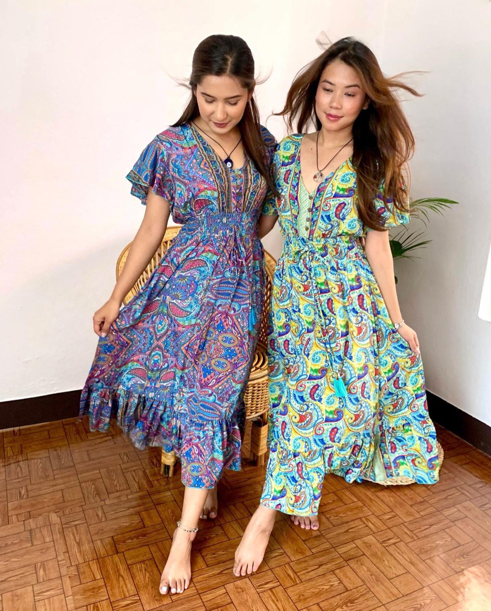 Paisley Floral Print Vintage Vibe Summer Dress, Cottage Core Festival ...