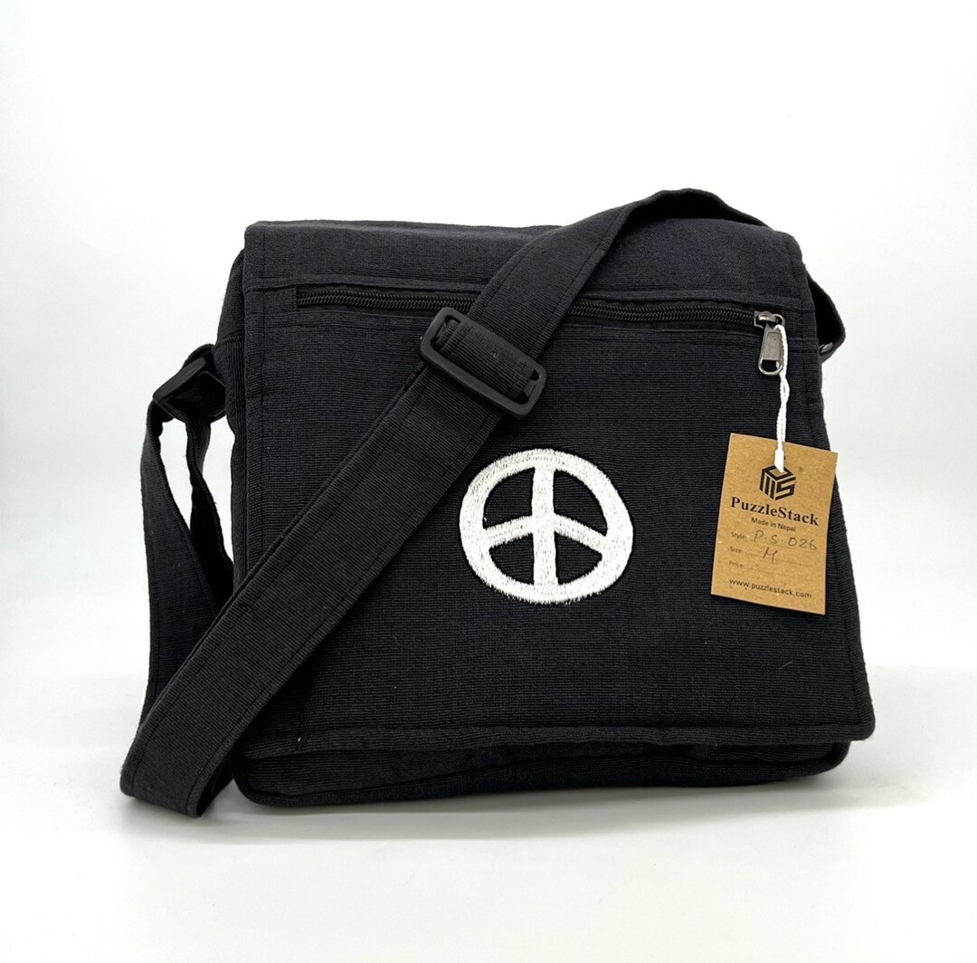 Cotton Messenger Bag With Embroidery/ Unisex Bag/cotton Bag/ Vegan ...