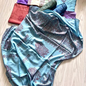 Om Prayer Scarf Shawl, Soft Meditation Scarf, Lightweight Colorful ...