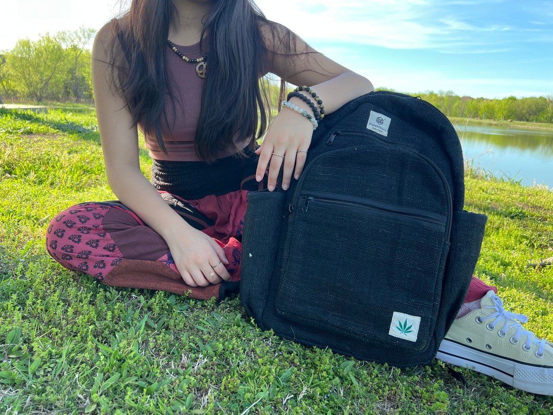 Kailash Pure Himalayan Hemp Backpack, Full Size Hemp Laptop Bag ...