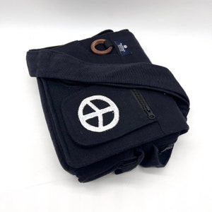 Messenger Crossbody Bag With Peace Sign Embroidery/ Handmade Bag ...