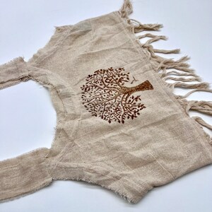 Tree of Life Block Print Raw Cotton Crop Top,earthy Festival Boho ...