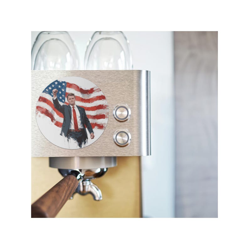 Charlie Kirk Fist Raised Magnet | Patriotic American Flag ...