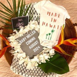 Hawaiian Baby Announcement-editable - Etsy