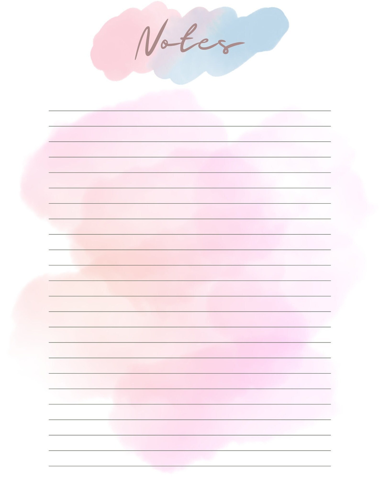 Lined Note Page - Etsy