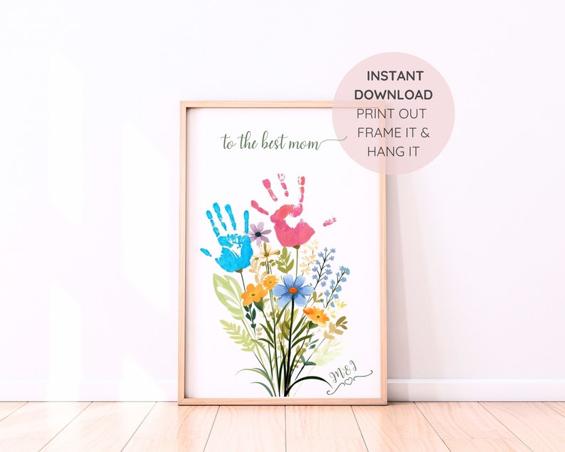 Handprint Gift for Mom Gift From Kids Mamas Gift Birthday Handprint Art ...