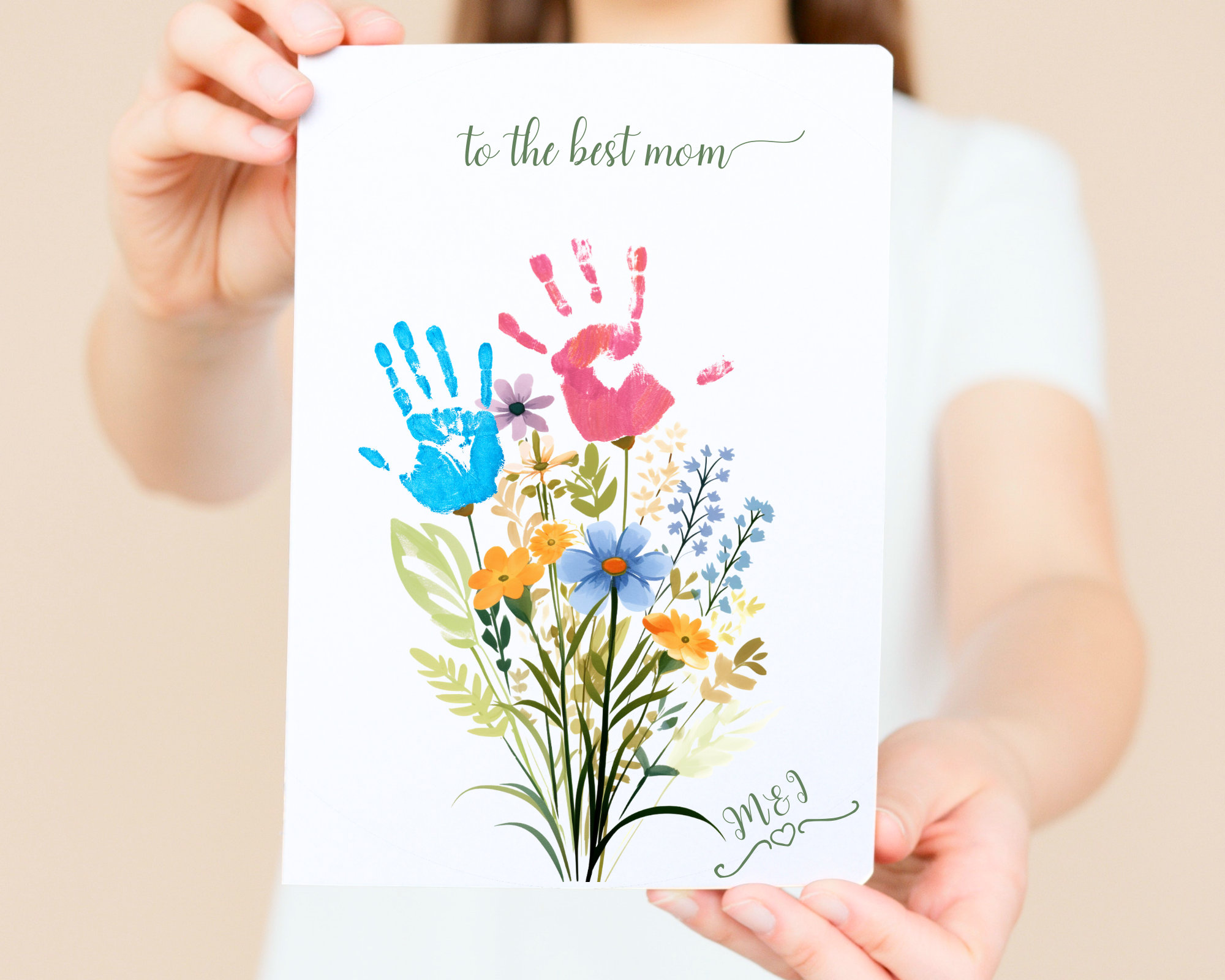 Handprint Gift for Mom Gift From Kids Mamas Gift Birthday Handprint Art ...