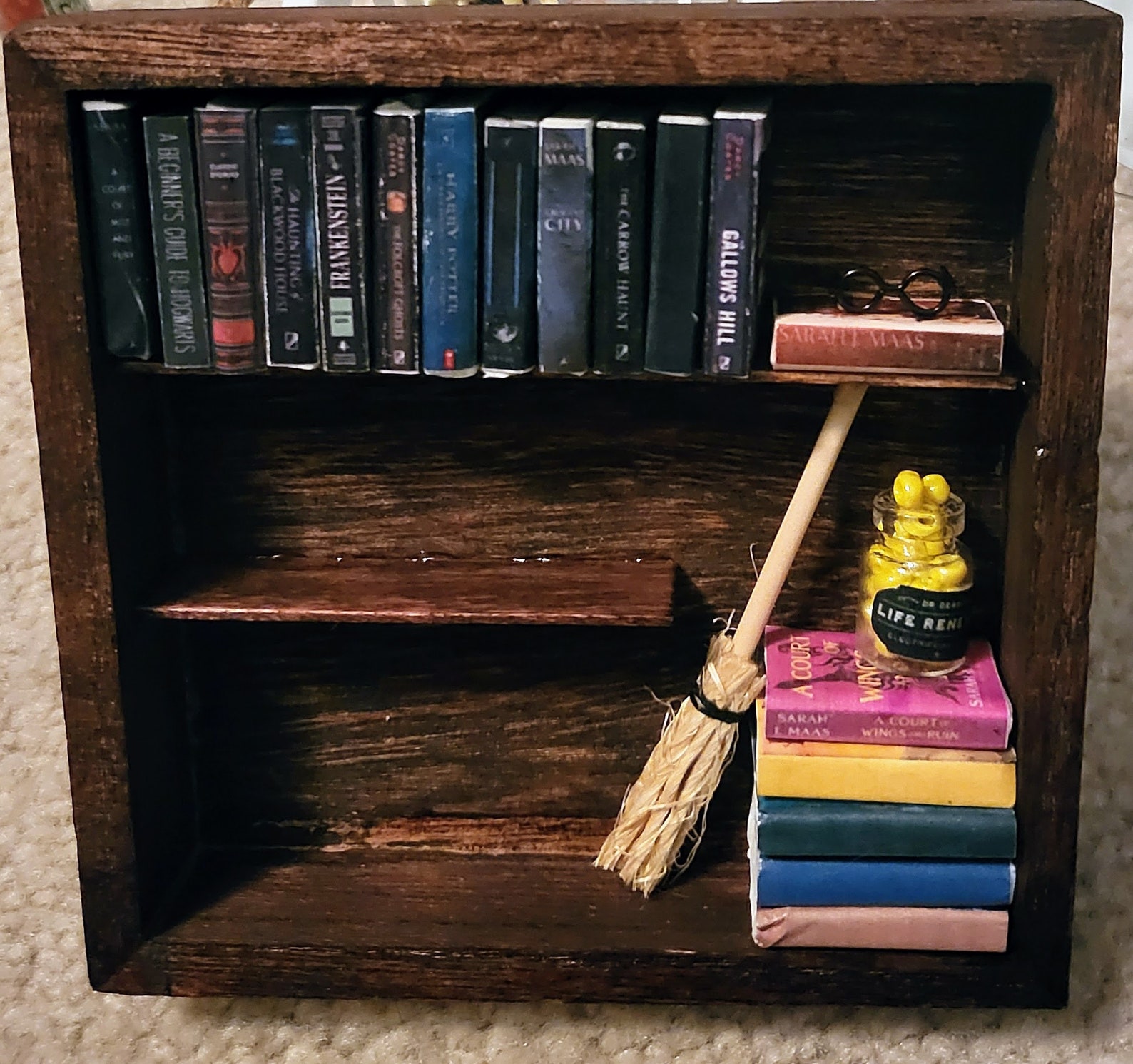 Mini Bookcase Shadow Box - Etsy