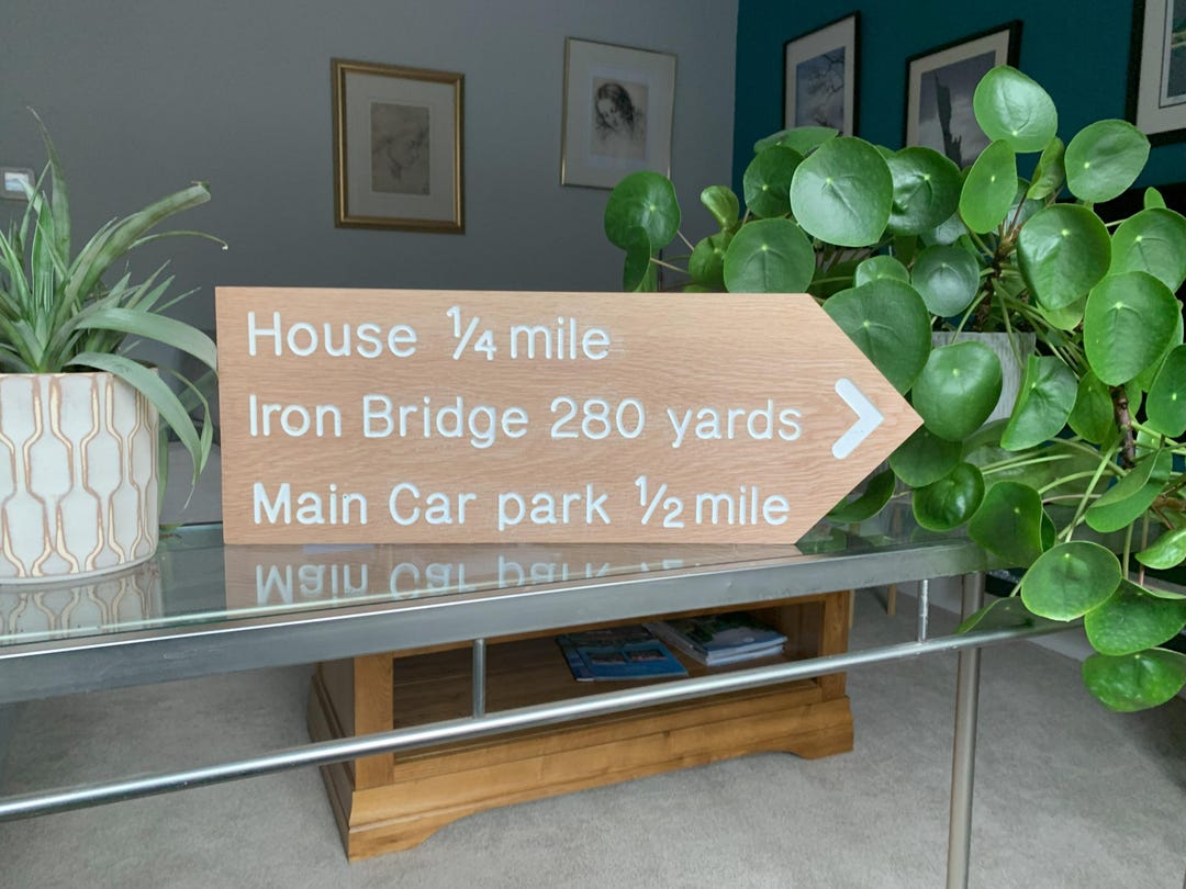 Reclaimed Solid Oak Finger Post Sign house/iron Bridge/car Park ...