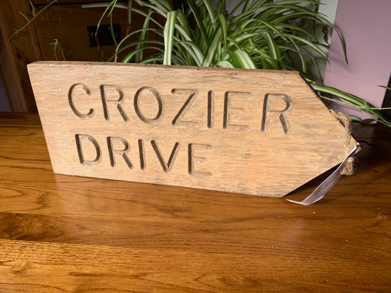 Reclaimed Solid Oak Finger Post Sign "crozier Drive" From the Cragside ...