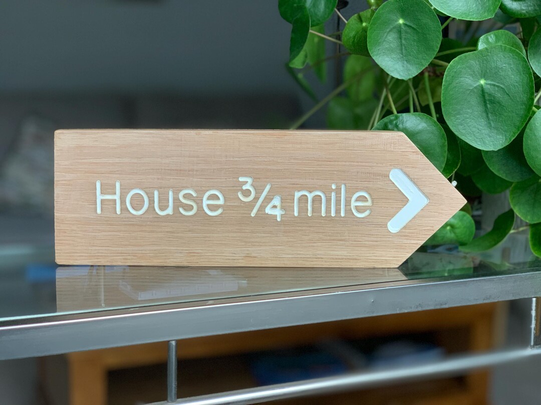 Reclaimed Solid Oak Finger Post Sign house 3/4 Mile Recovered From ...