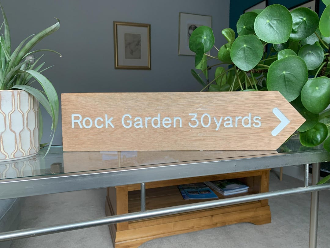 Reclaimed Solid Oak Finger Post Sign rock Garden 30yds From NT Cragside ...
