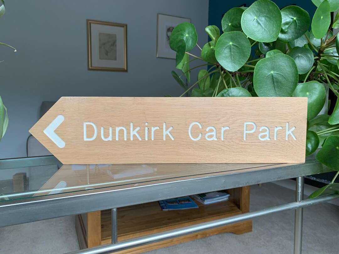 Reclaimed Solid Oak Finger Post Sign dunkirk Car Park Recovered From ...