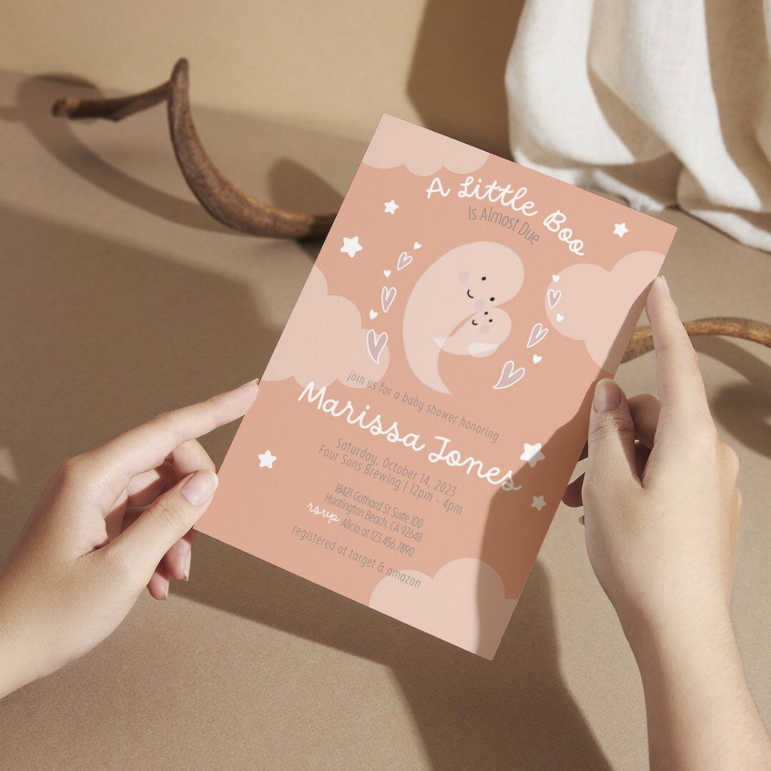 A Little Boo is Almost Due Invitation | Halloween Baby Shower ...