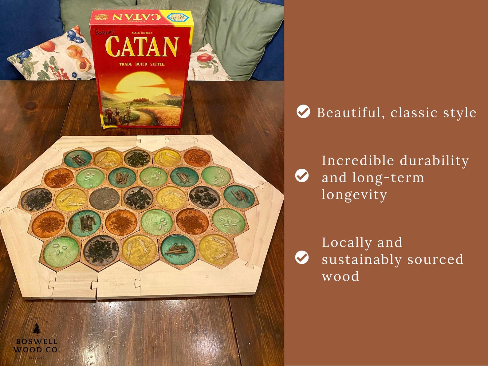 Wooden Game Board for Settlers of Catan - Etsy