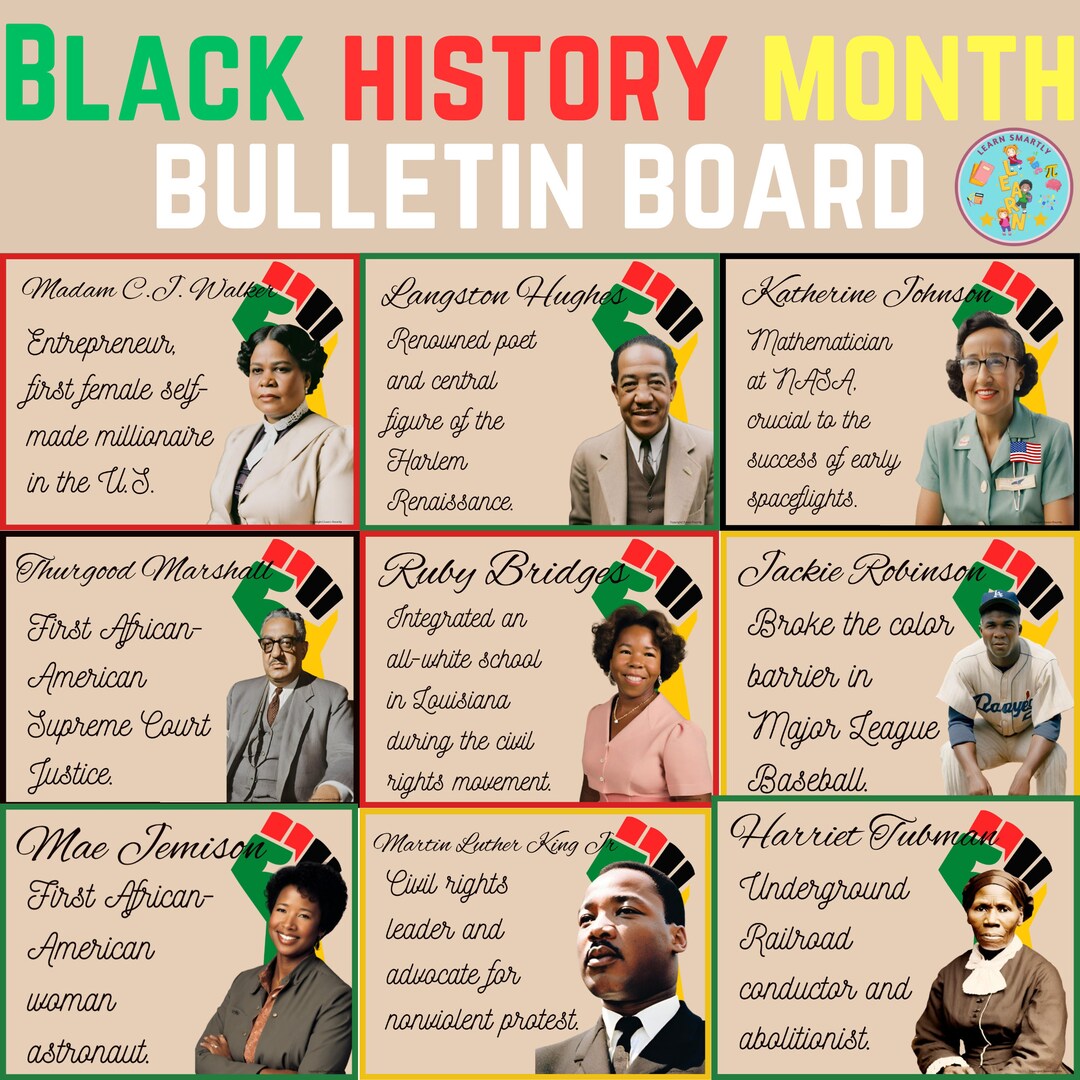 Black History Month Bulletin Board Printable Classroom Decoration Black ...