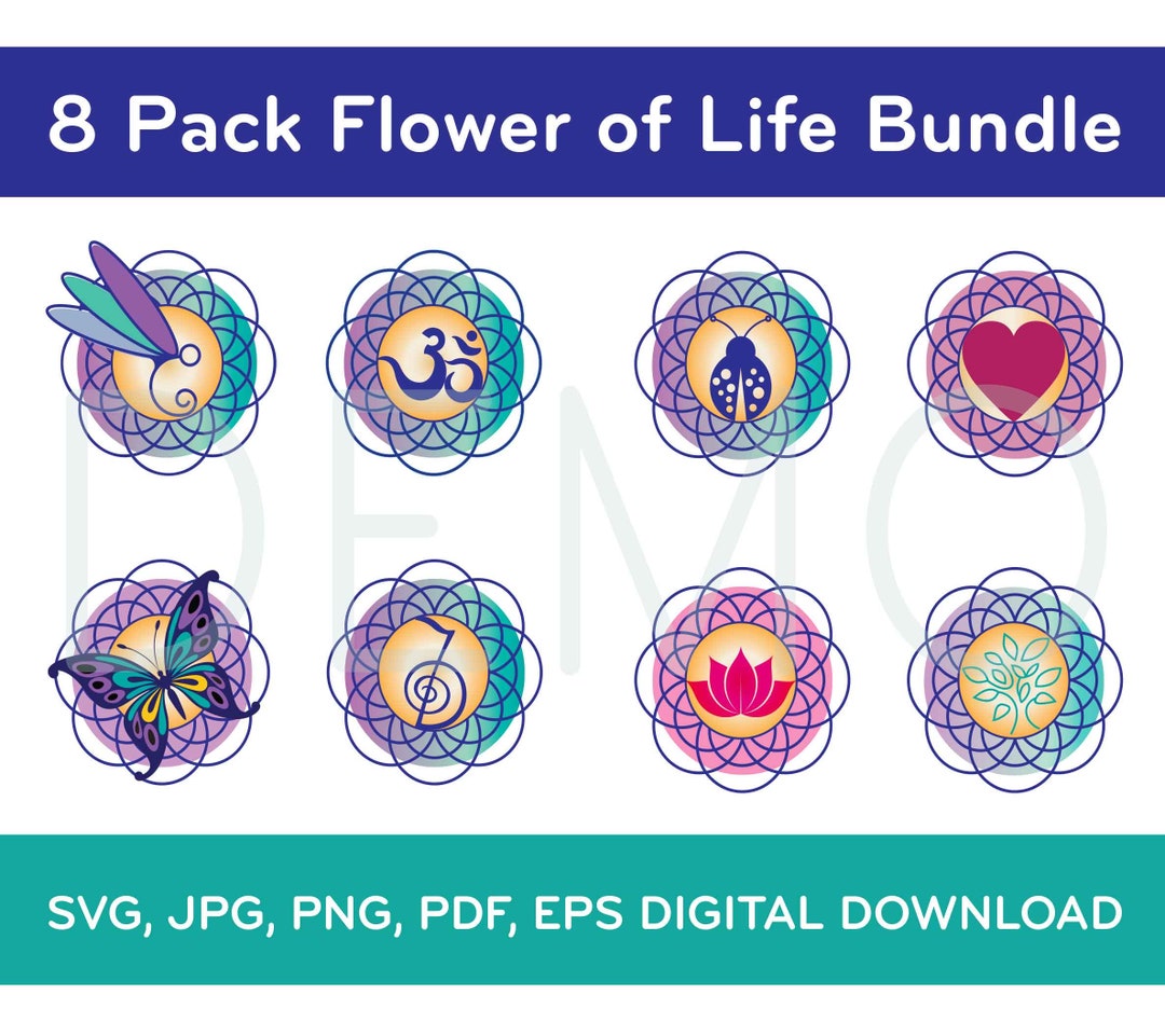 Flower of Life SVG Bundle: Graphic Design Elements (digital Download ...