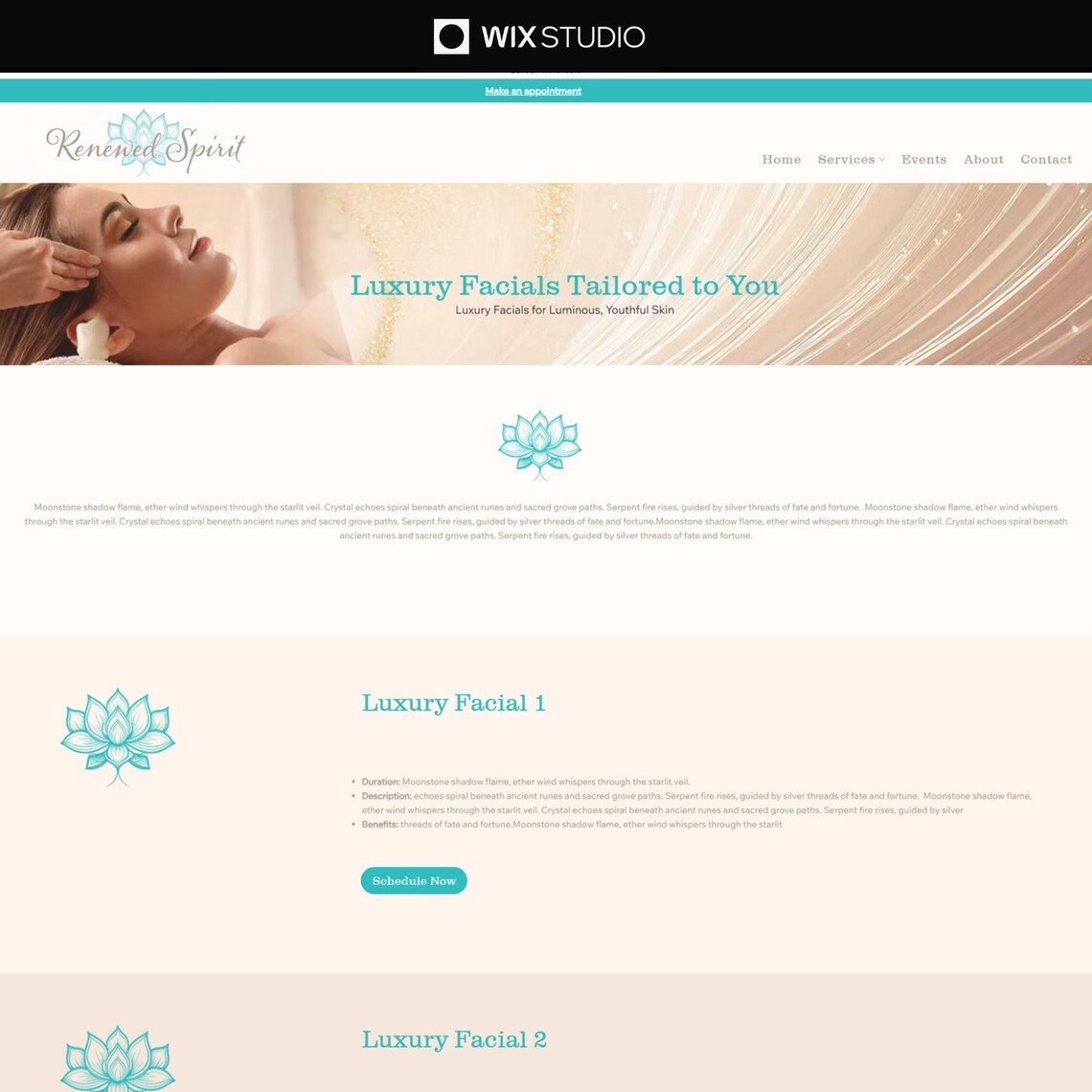Feminine Wix Template | Medical Spa Web Design | Beauty | Cream ...