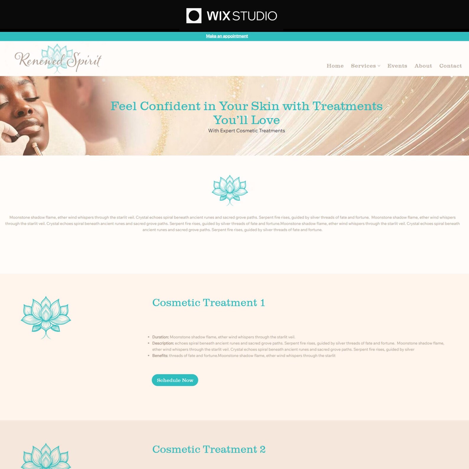 Feminine Wix Template | Medical Spa Web Design | Beauty | Cream ...