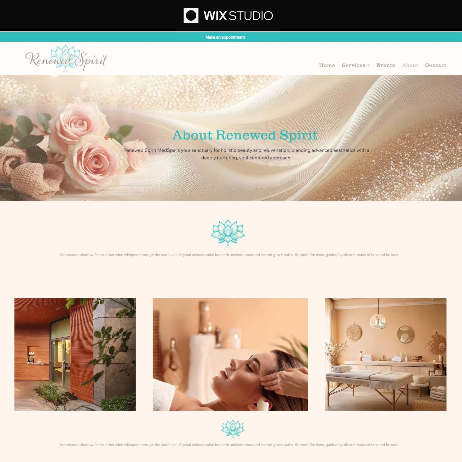 Feminine Wix Template | Medical Spa Web Design | Beauty | Cream ...