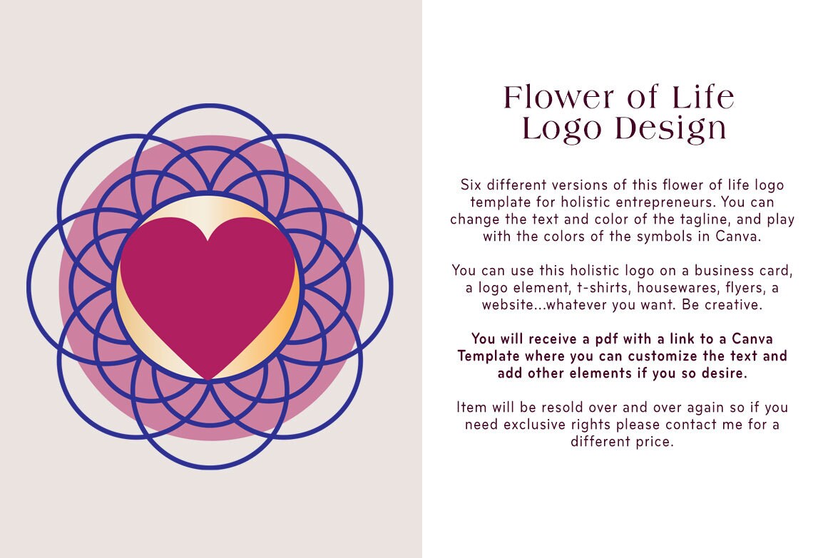 Heart Centered Logo Boutique Canva Logo Template, Branding, DIY Logo ...