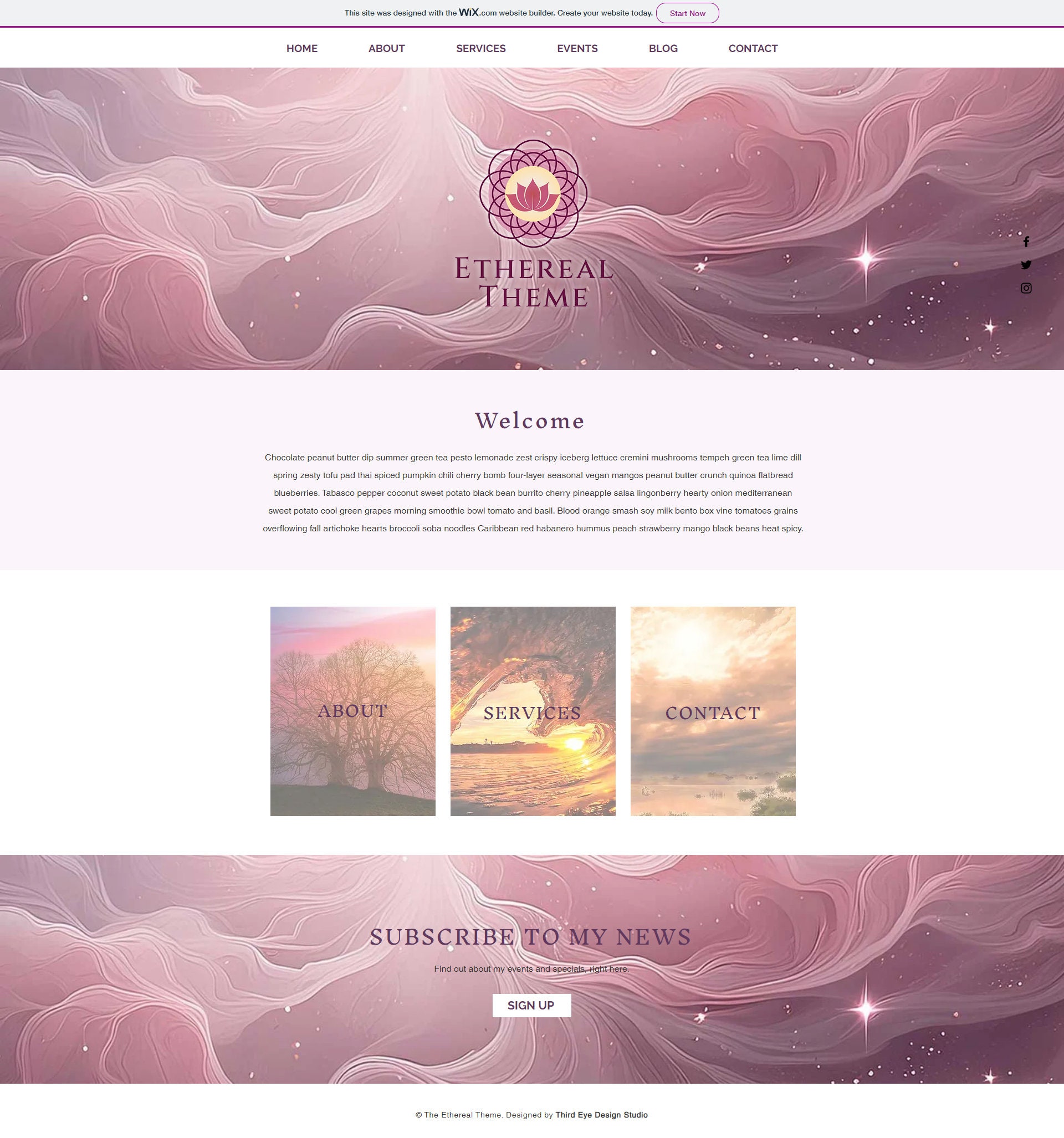 Feminine Wix Template | Psychics and Energy Healers | Beauty | Pink ...