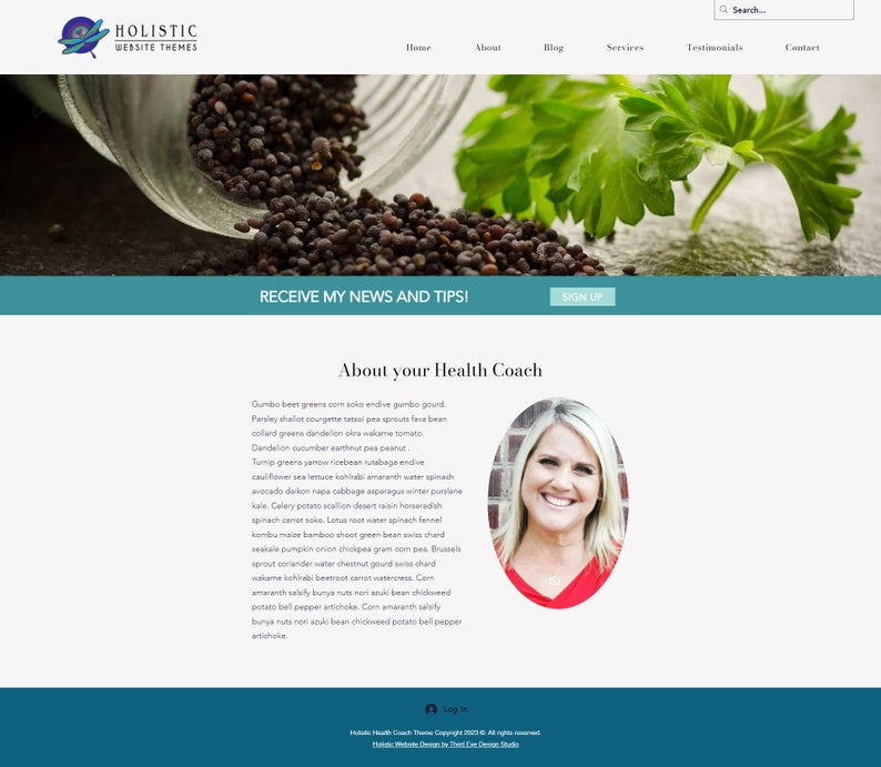 Wellness Coach Website, Wix Template Design for Health Coaches, Foodies ...