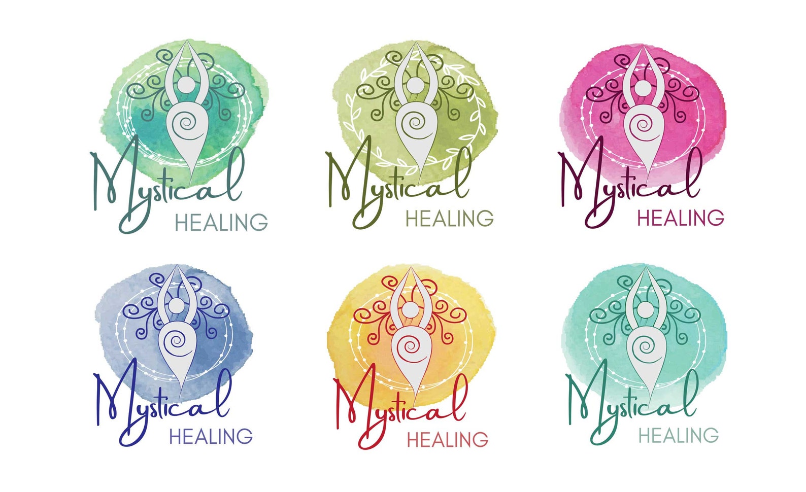 Mystical Healing Divine Feminine Symbol Canva Logo Template, Branding ...