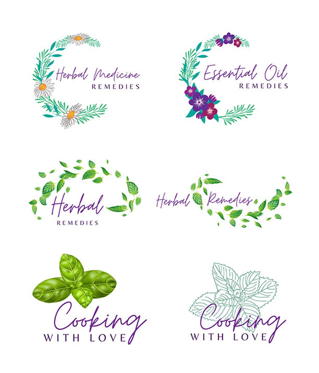 Herbal Aromatherapy Logo Design: DIY Canva Template (PDF) - Etsy