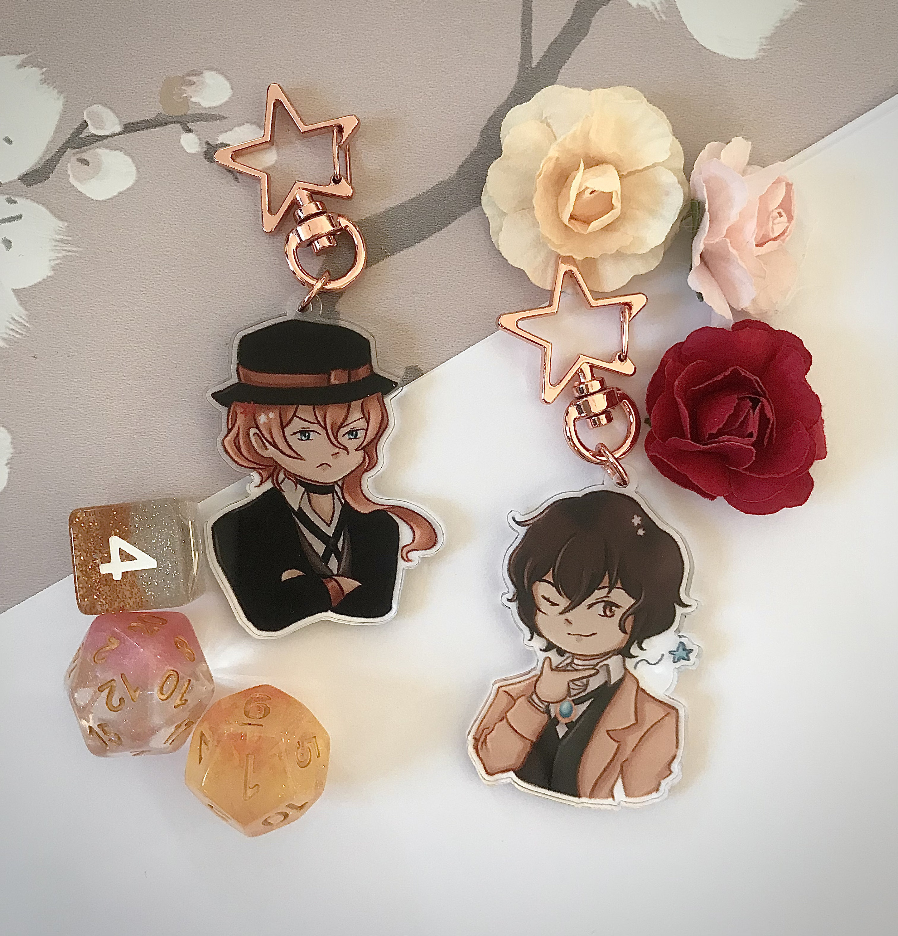 Bungo Stray Dogs Dazai/chuuya Chibi Keyrings - Etsy