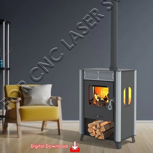 Fireplace Wood Stove | Stove Dxf File | Fireplace Dxf File | Fireplace ...