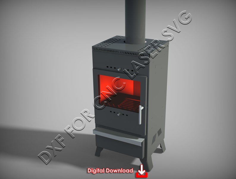 Fireplace Stove | Stove Laser Cut File | Fireplace Dxf File | Stufa a ...