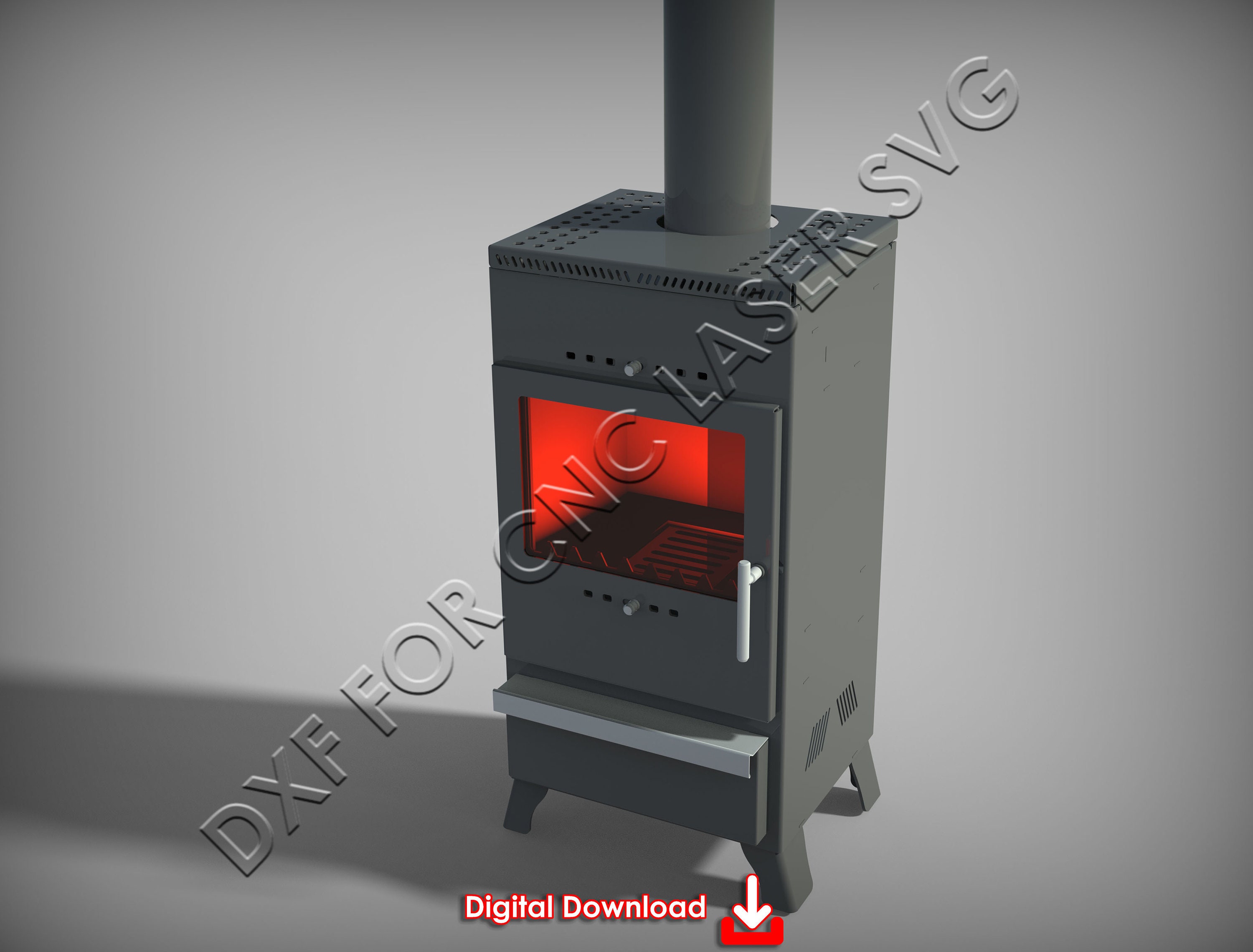 Fireplace Stove | Stove Laser Cut File | Fireplace Dxf File | Stufa a ...