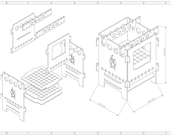 Hunter Firebox File Dxf / Detachable and Easy to Carry / Folding Fire ...