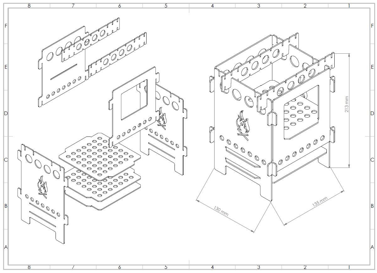 Folding Firebox Bush Stove File DXF DWG SVG, Ready to Cut in Plasma ...