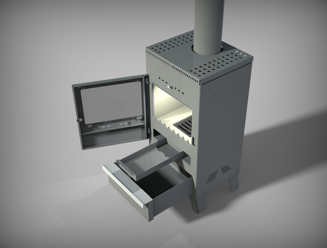 Fireplace Stove | Stove Laser Cut File | Fireplace Dxf File | Stufa a Camino | Chalet Stove ...