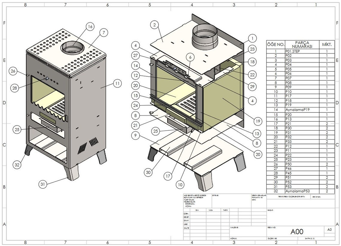 Fireplace Stove | Stove Laser Cut File | Fireplace Dxf File | Stufa a ...