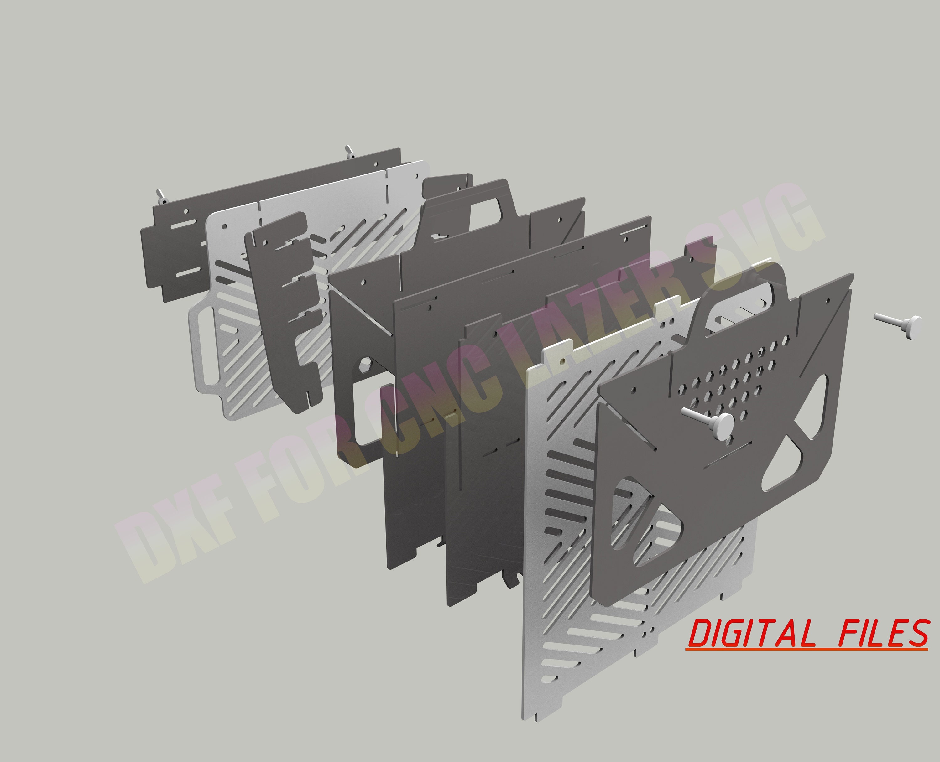 Detachable Brazier Dxf / BBQ Grill Dxf / Folding Barbecue / Square ...