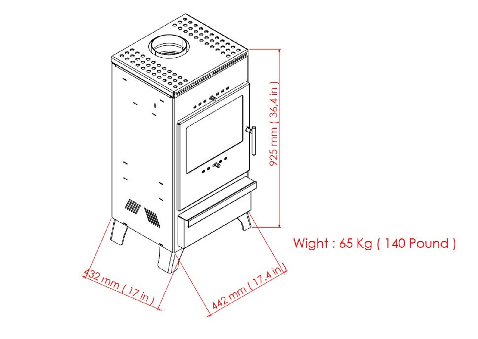 Fireplace Stove | Stove Laser Cut File | Fireplace Dxf File | Stufa a ...